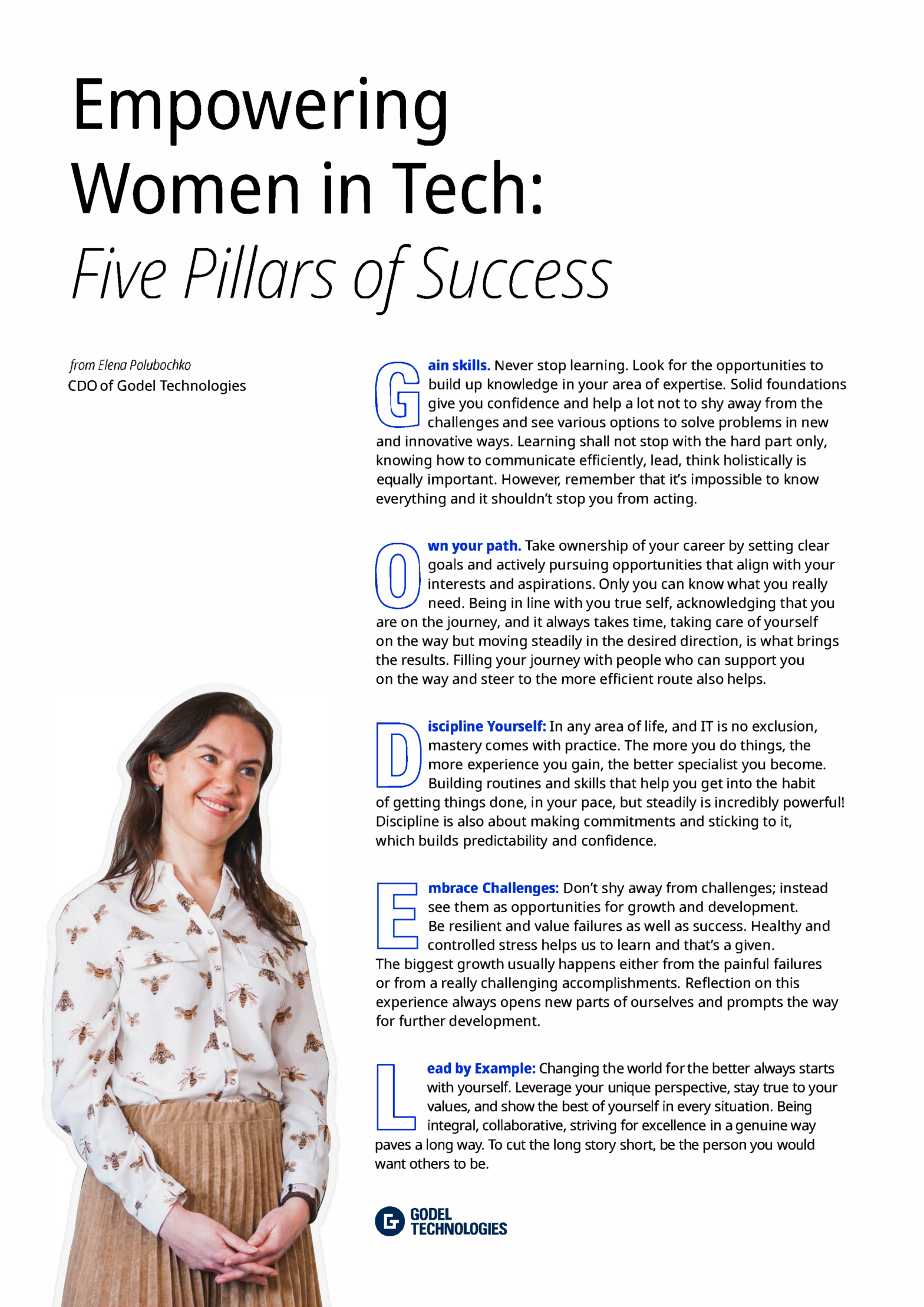 Empowering Women in Tech: Five Pillars of Success - Godel Technologies